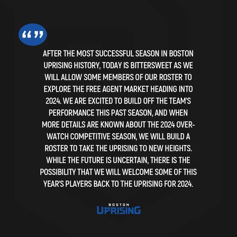 Boston Uprising laat het grootste deel van zijn Overwatch League-roster ...